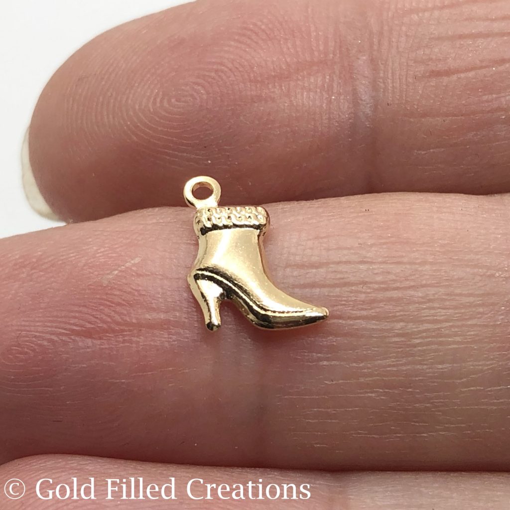 Gold Filled Boot Charms , 10 25 100 250 pieces 40% discount , gold tiny ...