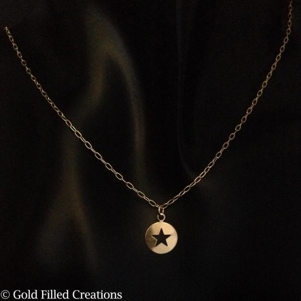 Gold filled Star charms round 10mm , 10 50 100 300 pieces 30% discount ...