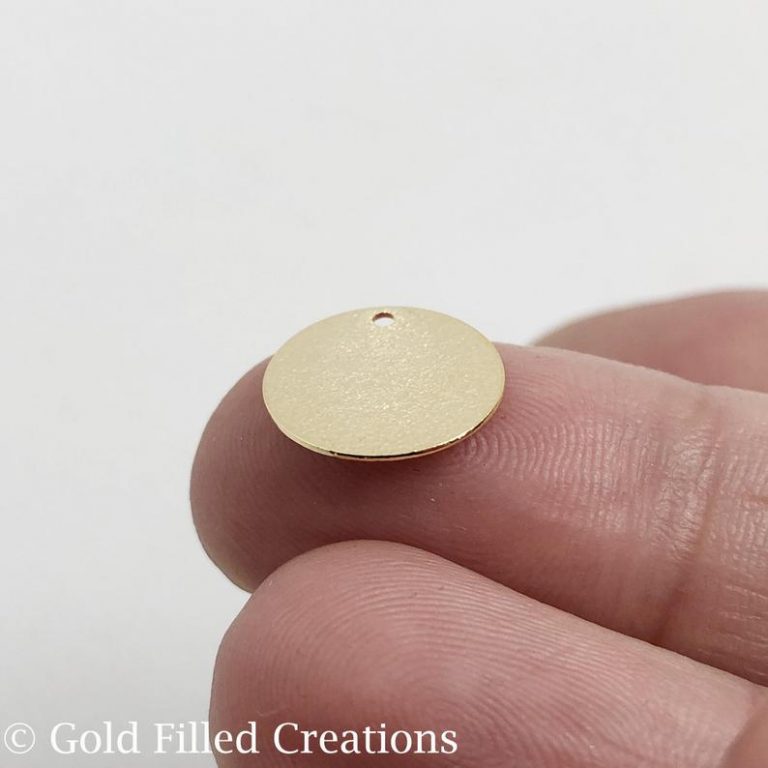 Gold Filled Textured round disc charms , 5 15 50 pieces 20% discount ...
