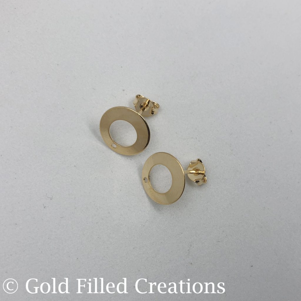 Gold filled Round Earrings studs , 4 10 30 pieces 20% discount , gold ...
