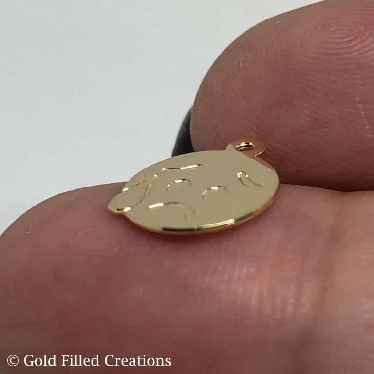 Gold Filled emoticon charms , 5 15 50 pieces 20% discount , gold emoji ...