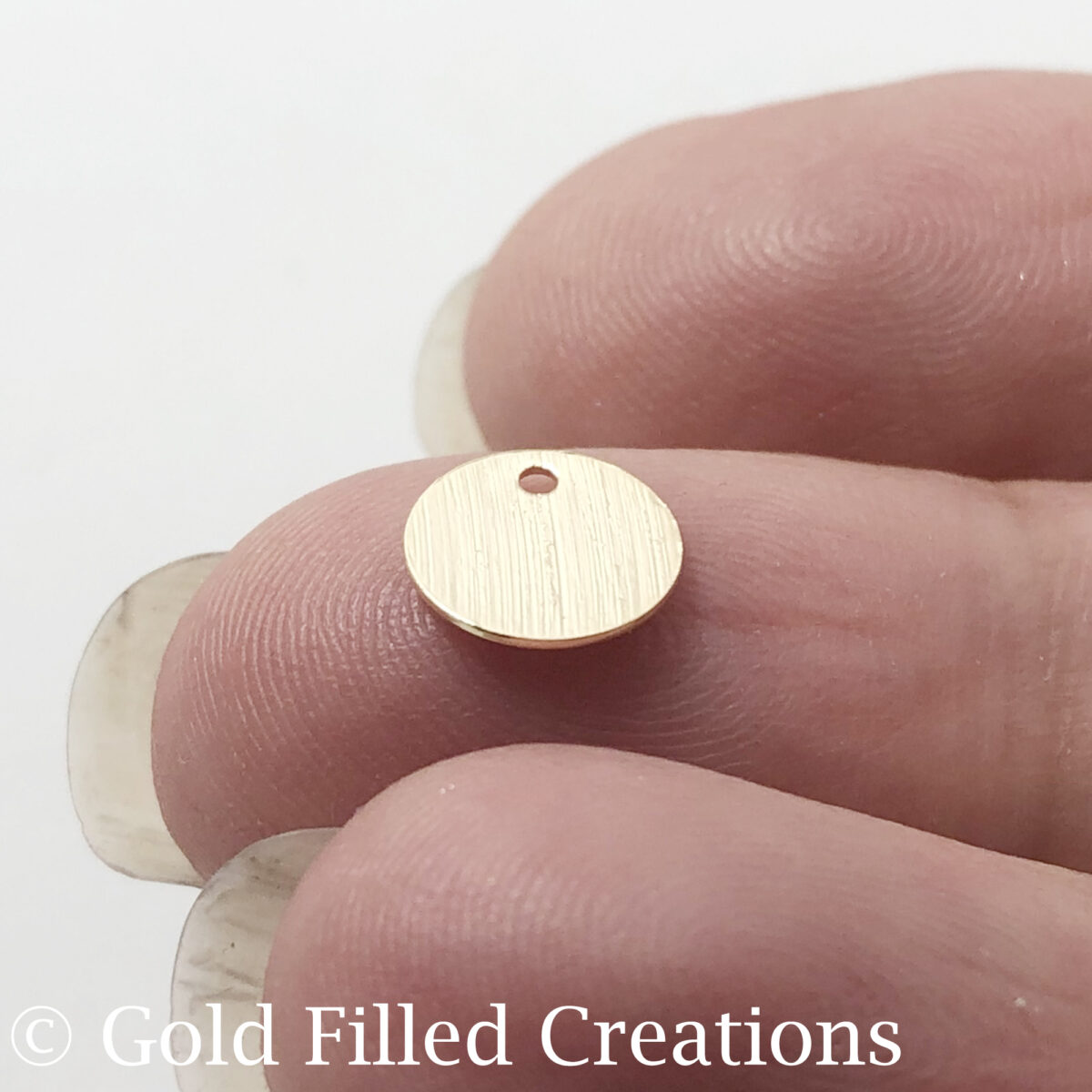 100 % Gold Filled Round Disc 8mm Brush Finished